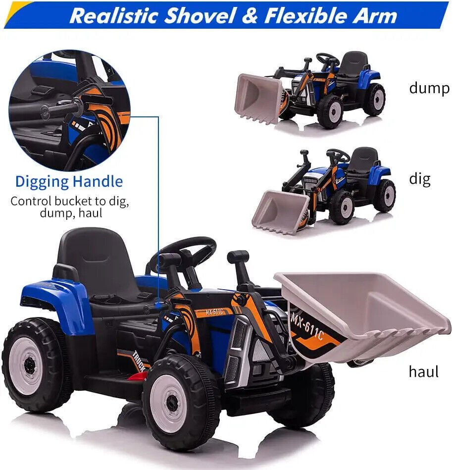 Kid Electric Ride On Front Loader Truck With Bluetooth Remote Control ...